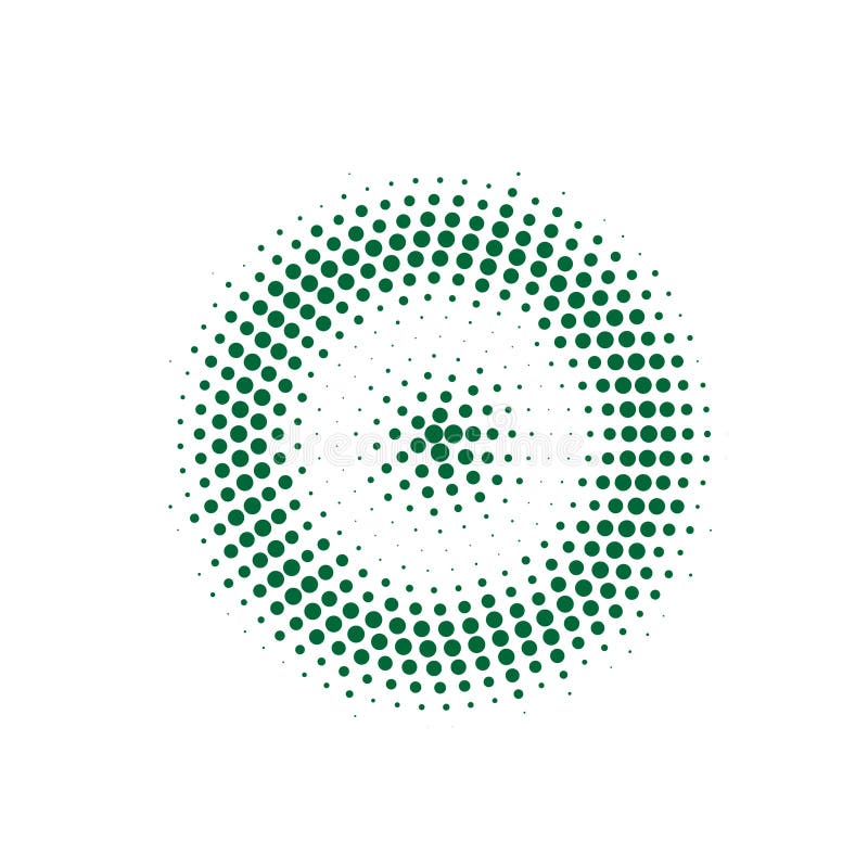 Green Halftone Shape. Abstract Gradation. Texture Shape. Dot Set ...