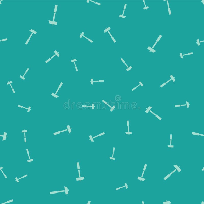 Green Hammer Icon Isolated Seamless Pattern on Green Background. Tool ...