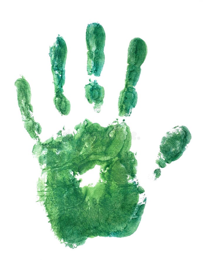 Green hand stock photo. Image of paint, isolated, print - 14448054