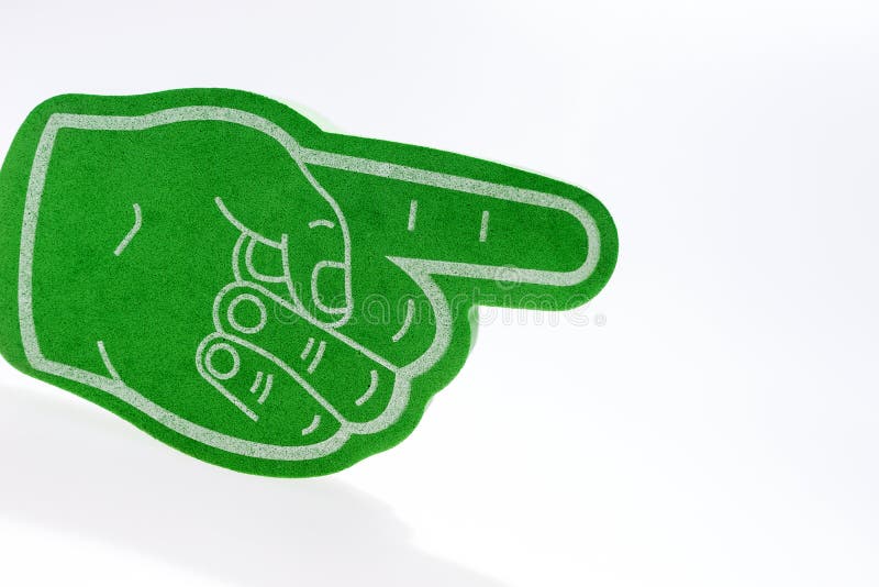 Green Hand with Extended Index Finger Isolated Stock Image - Image of ...