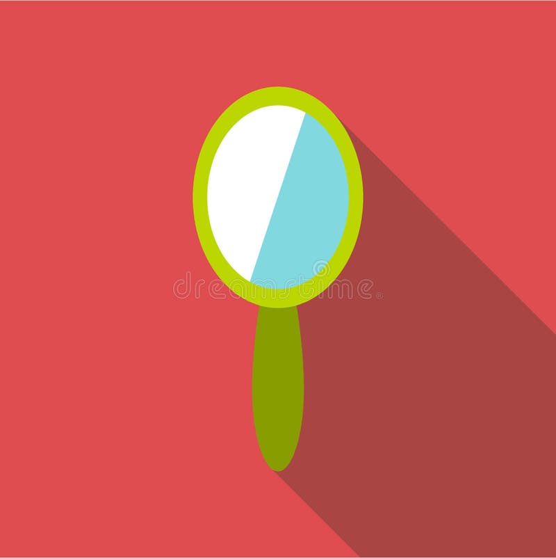 Green Hand Mirror Icon, Flat Style Stock Vector - Illustration of icon ...