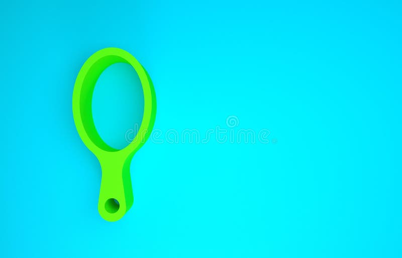 Green Hand Mirror Icon Isolated on Blue Background. Minimalism Concept ...