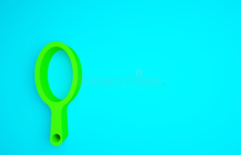 Green Hand Mirror Icon Isolated on Blue Background. Minimalism Concept ...
