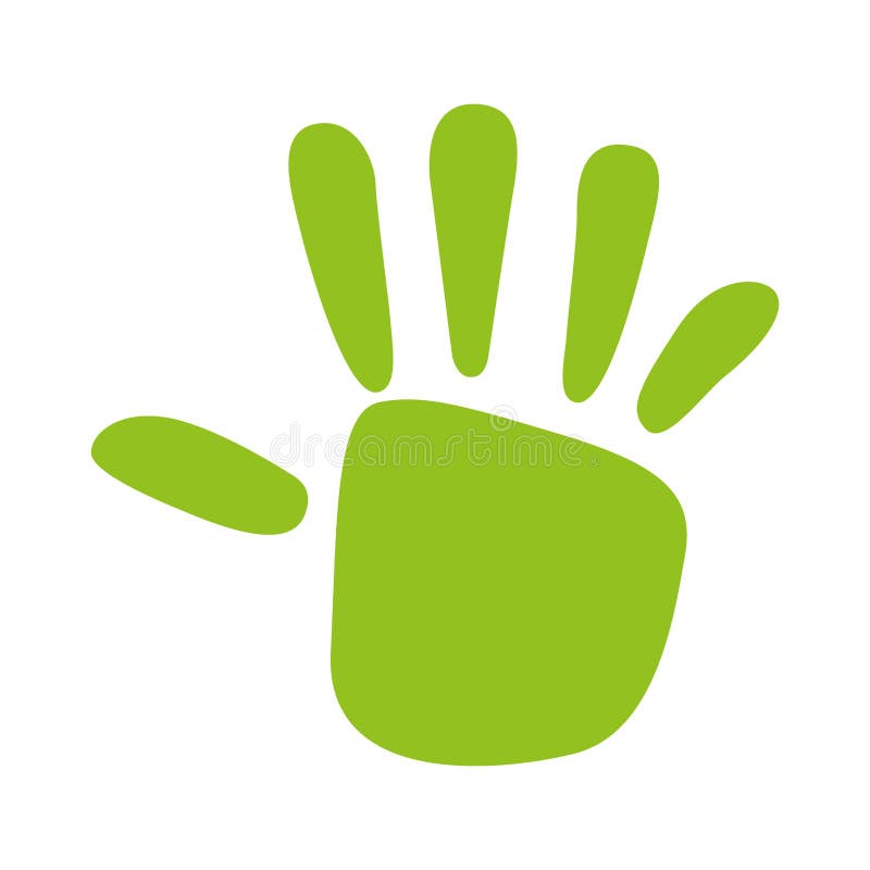 Green Hand Print Isolated Icon Design Stock Illustration - Illustration ...