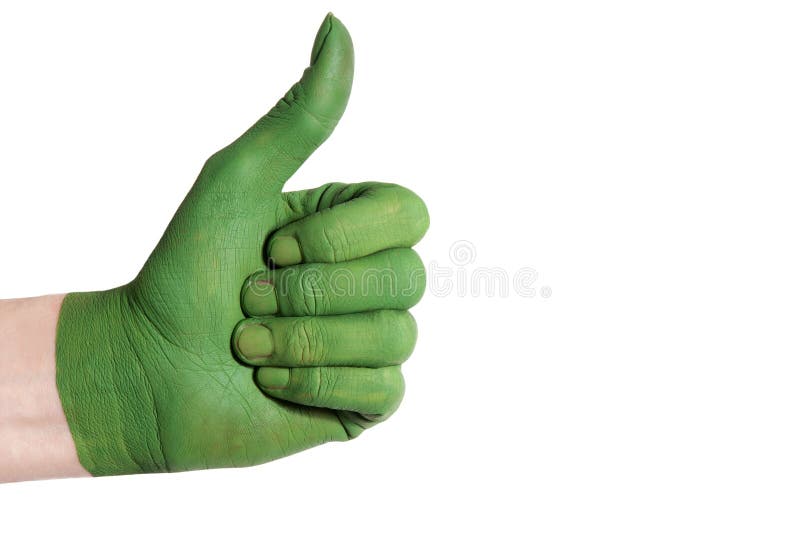 Green Hand Showing Thumb Up Stock Photo - Image of joyful ...