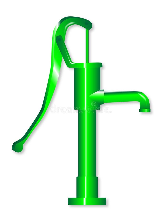 Green Hand Water Pump stock illustration. Illustration of handle - 80613098