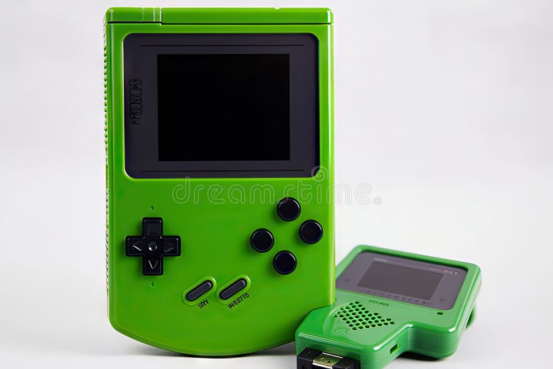 Green Handheld Gaming System Stock Photo - Image of electronic, display ...