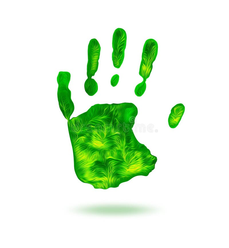 Green Handprint Eco Bio Stock Illustrations – 37 Green Handprint Eco ...