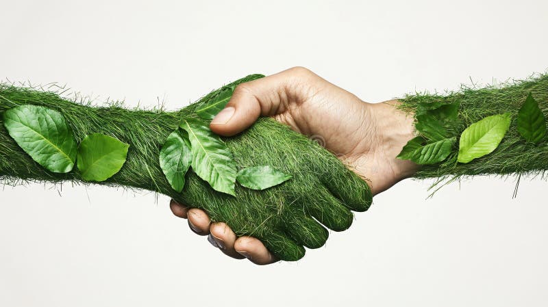 Green Hands Shaking: Eco-Friendly Partnership High Quality Image Stock ...
