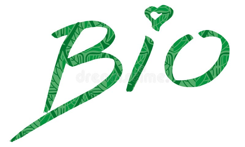 Green, a Handwritten Sign with Text Bio Suitable for Logo Isolated on ...