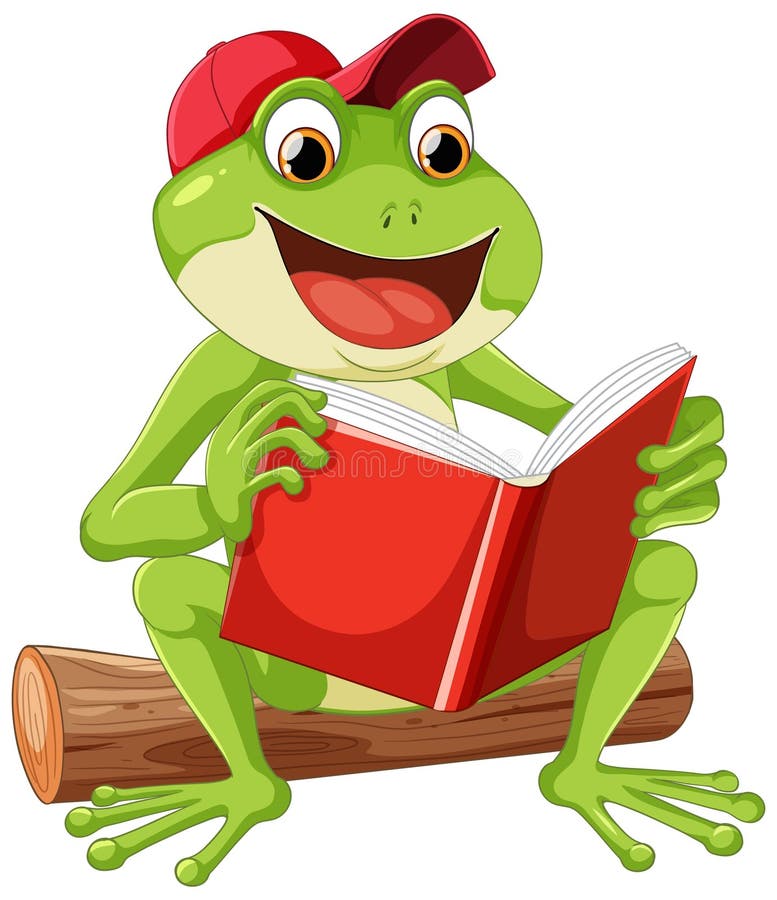 Book Frog Reading Stock Illustrations – 235 Book Frog Reading Stock ...