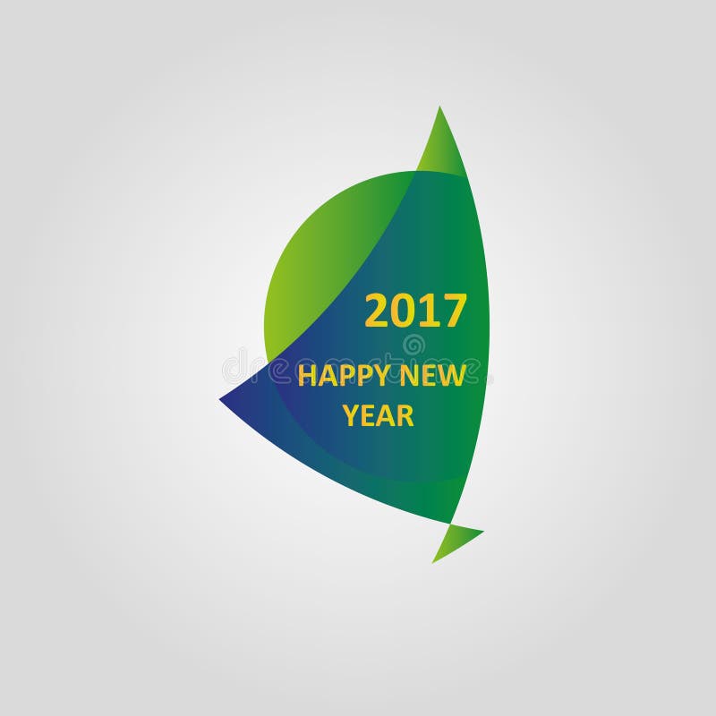 Green Happy New Year 2017 Greeting Card Stock Vector - Illustration of ...