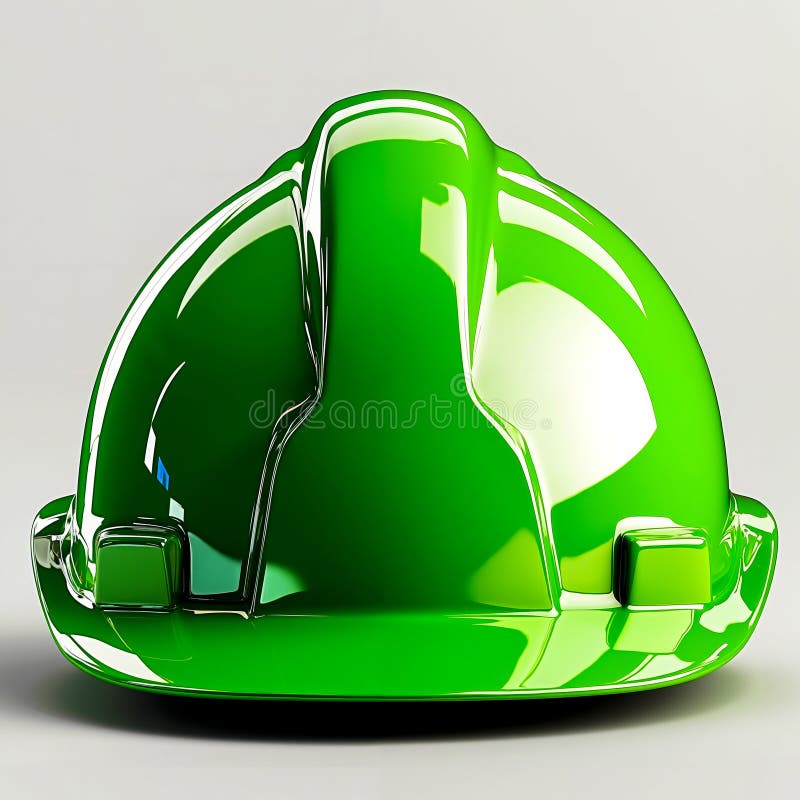 A Green Hard Hat on a White Background Stock Illustration ...