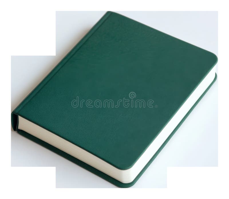 Green Hardcover Notebook with Plain Pages, Isolated on White. Office ...