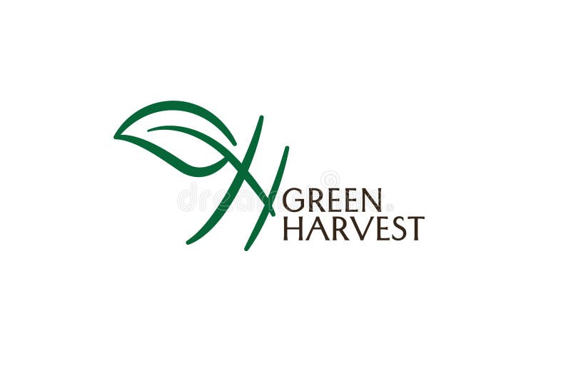 Green Harvest Logo with the Initial GH As the Plant Stock Illustration ...