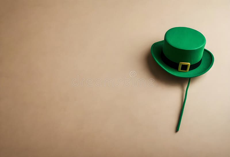 A Green Hat with a Green Ribbon on Top Stock Illustration ...