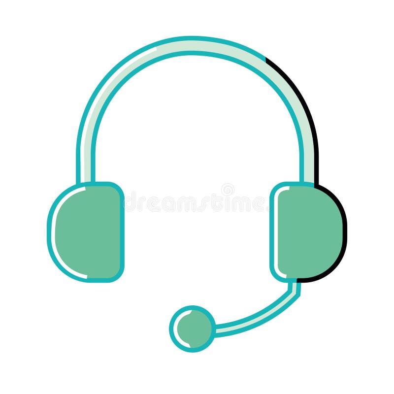 Green Headset with Microphone. Vector Stock Vector - Illustration of ...