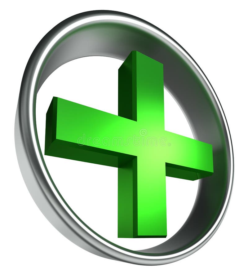 Green Health Cross in Round Metal Frame Stock Illustration ...