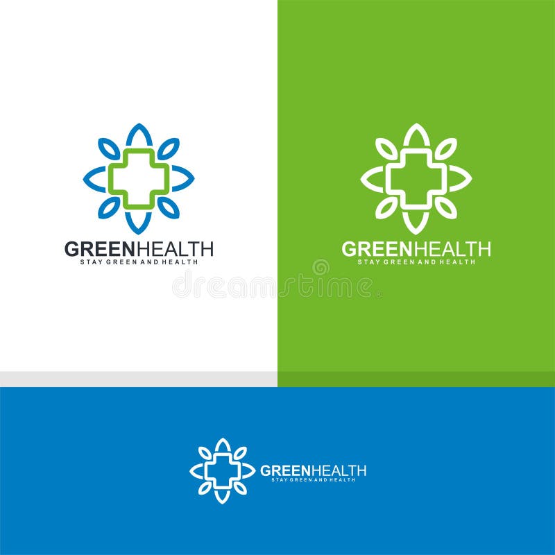 Green health logo element. stock vector. Illustration of graphic ...