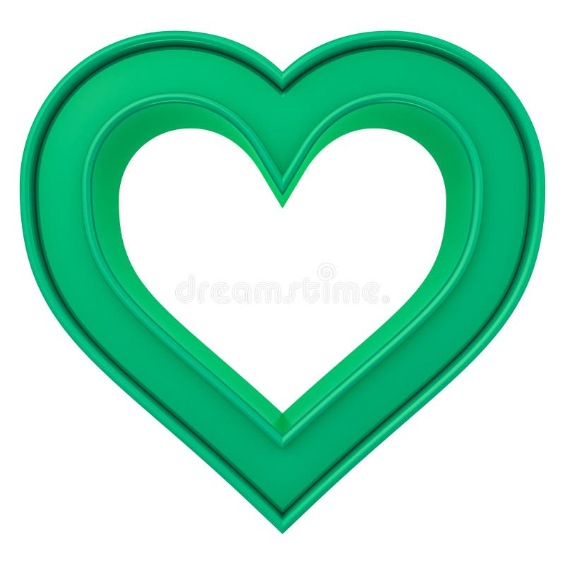 Green Heart 3D Render with White Background Stock Illustration ...