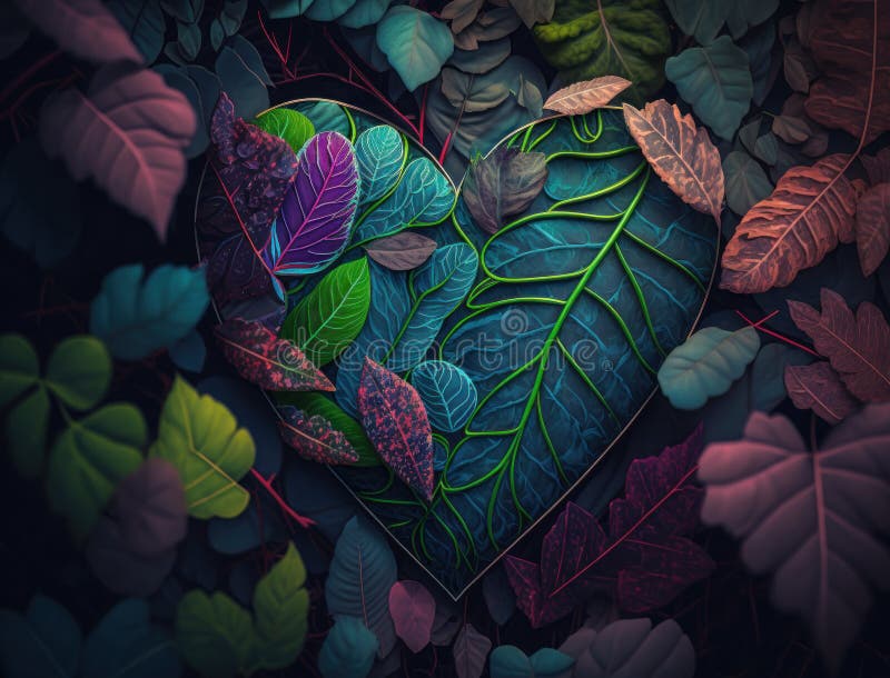 Green Heart Made by Foliage that Represents Environmental Protection ...
