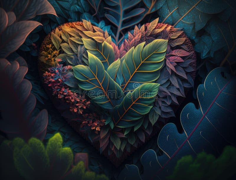 Green Heart Made by Foliage that Represents Environmental Protection ...