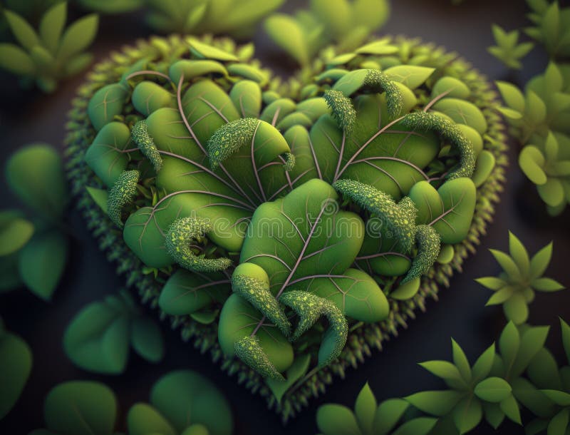 Green Heart Made by Foliage that Represents Environmental Protection ...