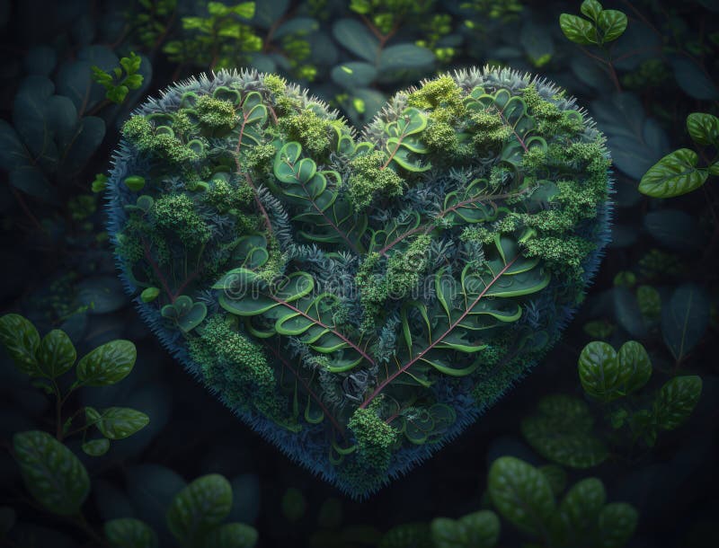 Green Heart Made by Foliage that Represents Environmental Protection ...