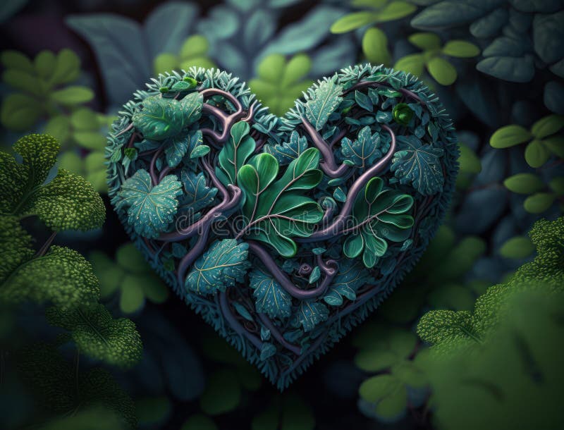 Green Heart Made by Foliage that Represents Environmental Protection ...