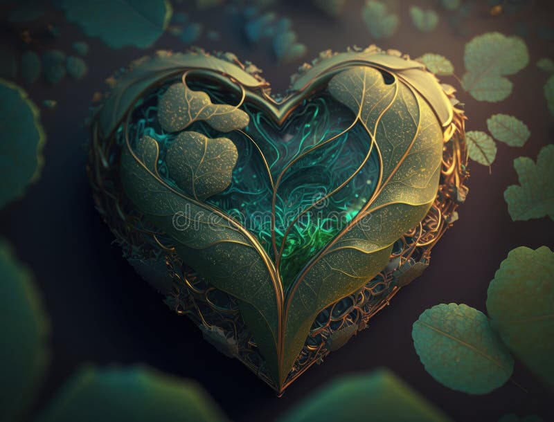 Green Heart Made by Foliage that Represents Environmental Protection ...