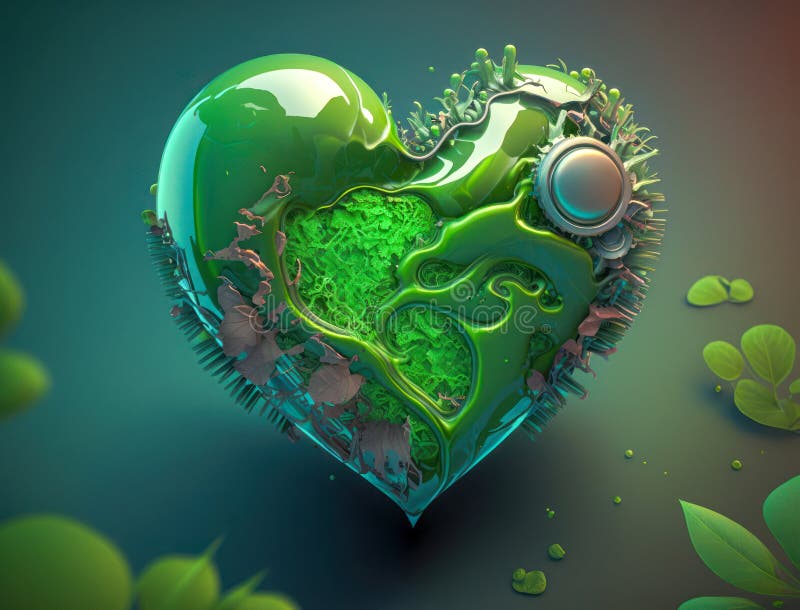 Green Heart that Represents Environmental Protection Created with ...