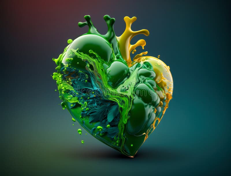Green Heart that Represents Environmental Protection Created with ...