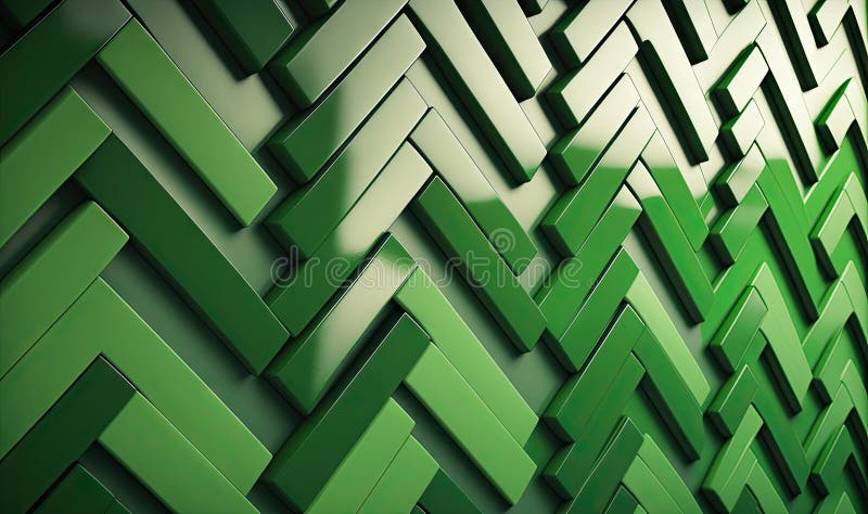 Green Herringbone Mosaic Wall with 3D Stacked Blocks. Perfect for ...