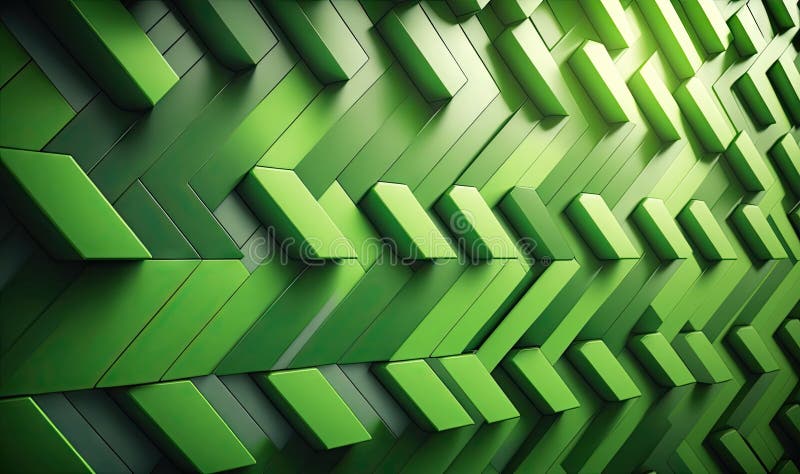 Green Herringbone Mosaic Wall with 3D Stacked Blocks. Perfect for ...