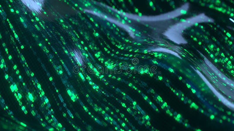 Green Hexadecimal Code Fragments on Black Background Stock Illustration ...