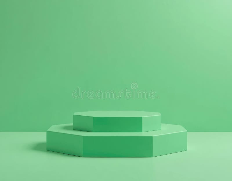 Green Hexagon Platform for Product Display on Minimalist Background ...