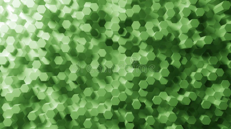 Green Hexagonal Bars Pattern, Abstract 3D Rendering Stock Illustration ...