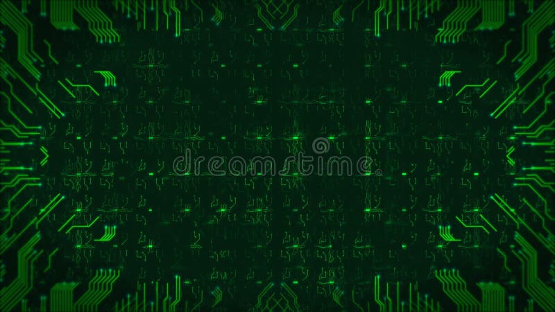Red Hi-Tech Circuit Board Background. Computer Generated Seamless Loop ...