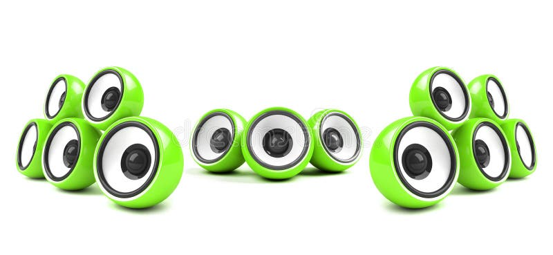 Green High-power Audio System Stock Illustration - Illustration of ...