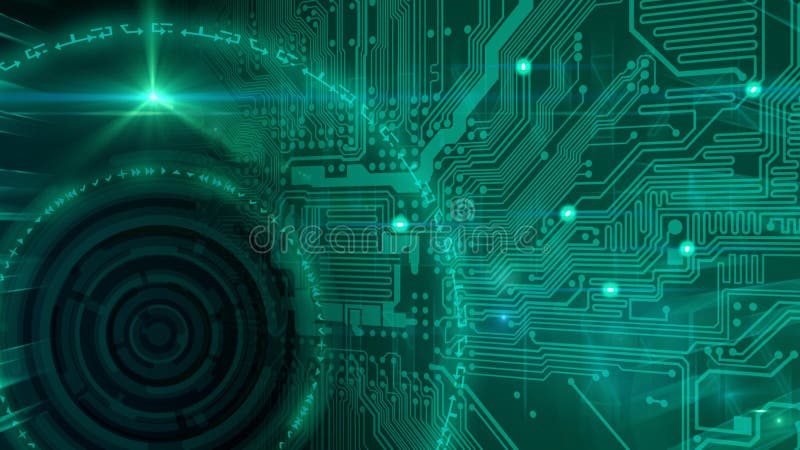 Green High Tech Background One Stock Illustration - Illustration of ...