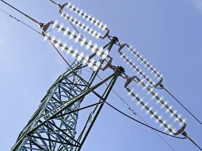 Green High Voltage Pylons View from Above Stock Photo - Image of ...