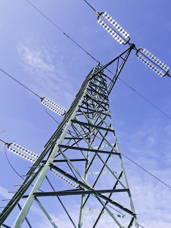 Green High Voltage Pylons View from Above Stock Photo - Image of ...
