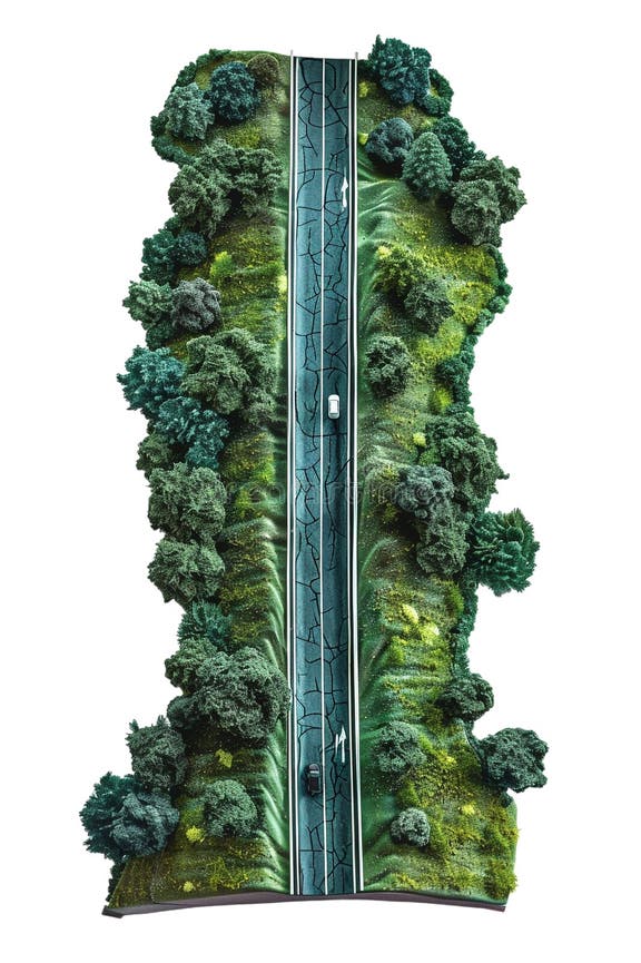 Green Highway Road Segment Isolated on Transparent Stock Illustration ...