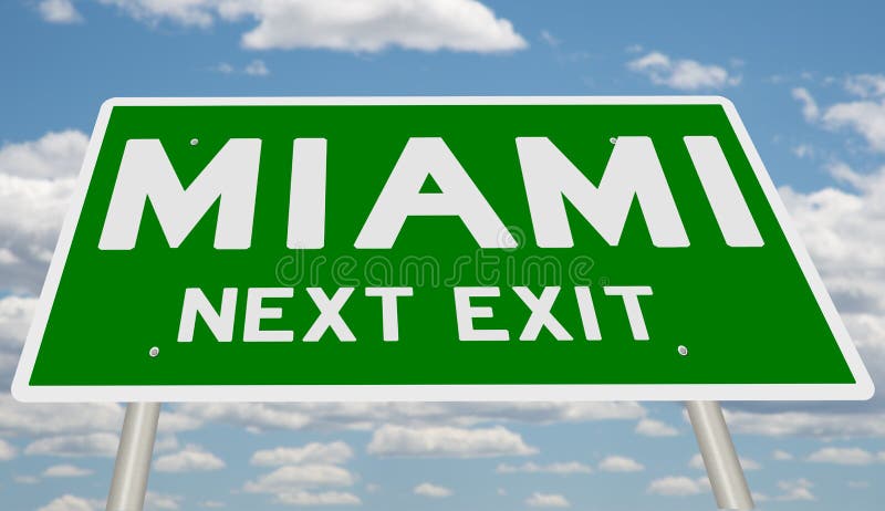 Freeway to Miami sign stock vector. Illustration of expressway - 8130553
