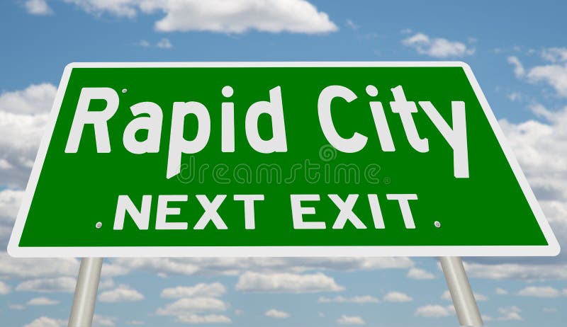 Rapid City Highway Sign with Marijuana Leaf Stock Illustration ...