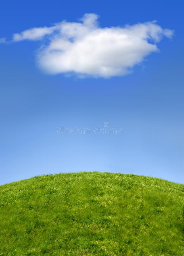 Green hill and sky stock photo. Image of skies, sunshine - 9471822