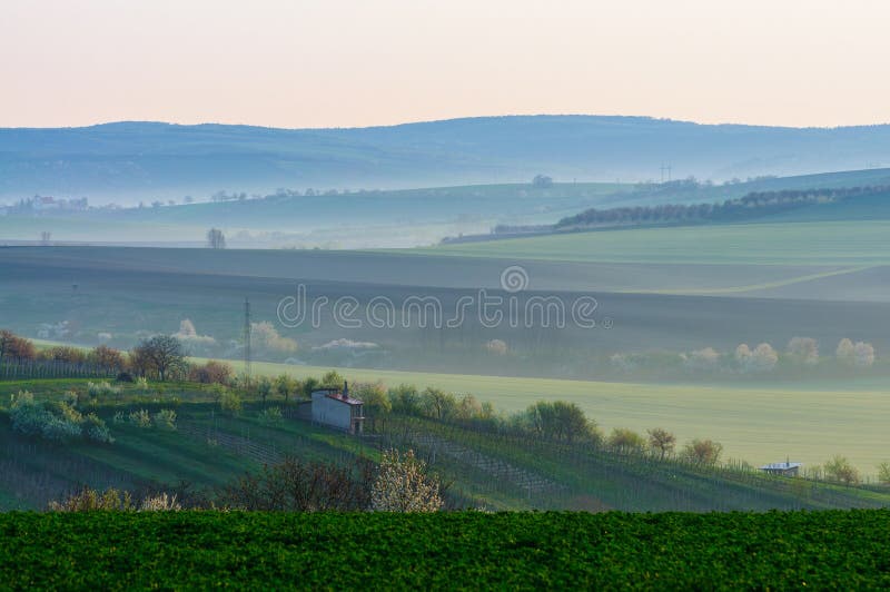 Green hills in moravia stock image. Image of green, european - 271776009