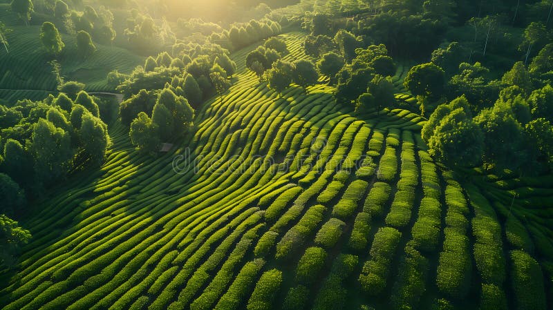 Verdant Hillside Covered in Dense Tree Canopy Stock Image - Image of ...
