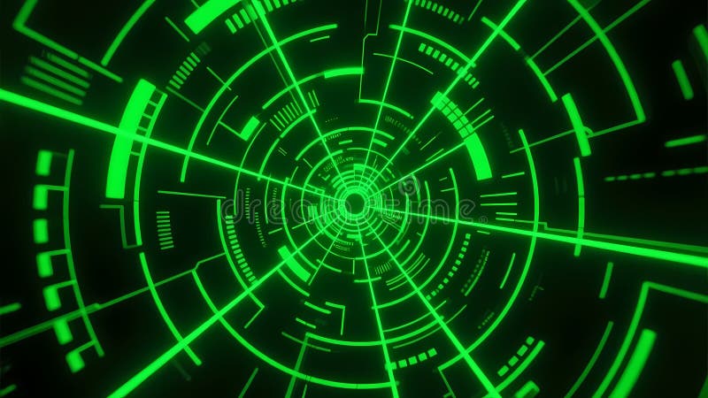 Green Holographic Radar Interface. Stock Illustration - Illustration of ...