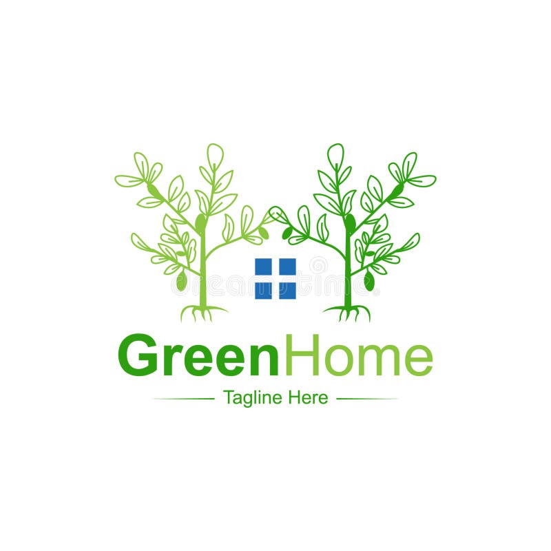 Green Home Logo Design Template. Stock Vector - Illustration of green ...